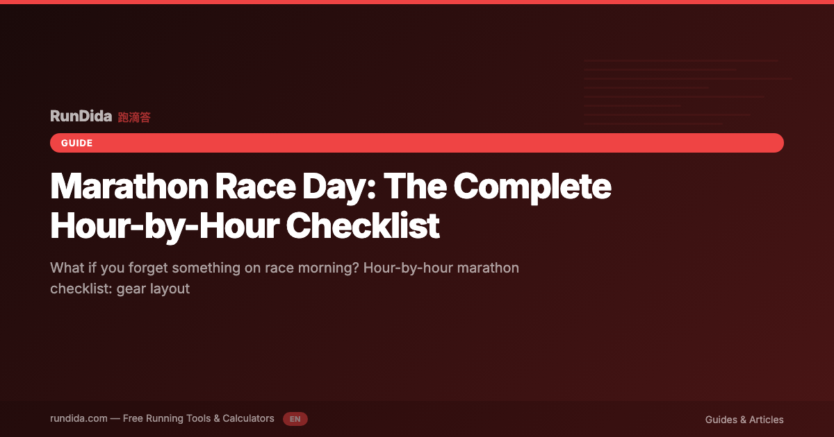 Marathon Race Day Checklist: Hour-by-Hour Plan | RunDida