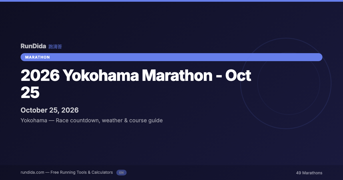 2026 Yokohama Marathon - Oct 25 Countdown | RunDida