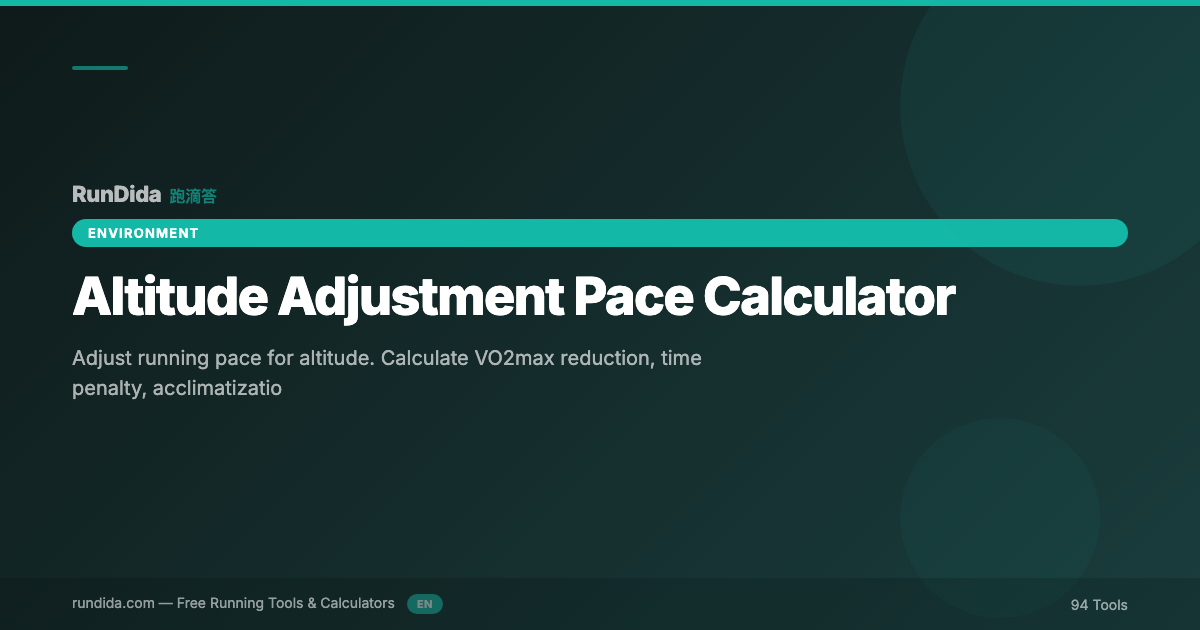 Altitude Adjusted Pace Calculator — Running at Elevation | RunDida
