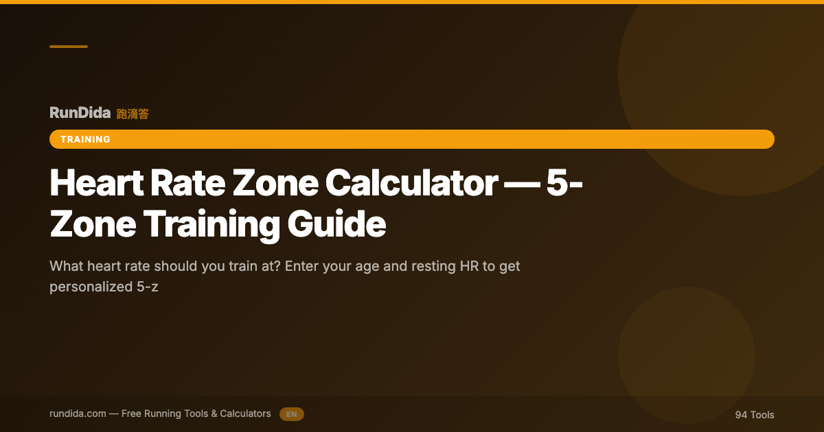 Heart Rate Zone Calculator — 5-Zone Training Guide | RunDida