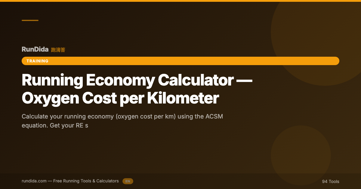 Running Economy Calculator — Test Your Oxygen Cost per km | RunDida