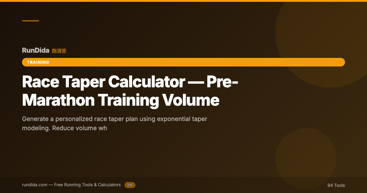 Race Taper Calculator — Pre-Marathon Training Volume | RunDida