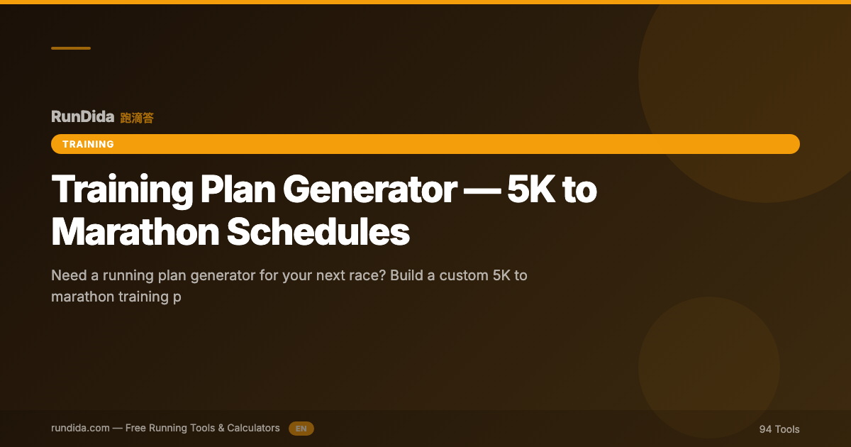 Training Plan Generator — 5K to Marathon Schedules | RunDida